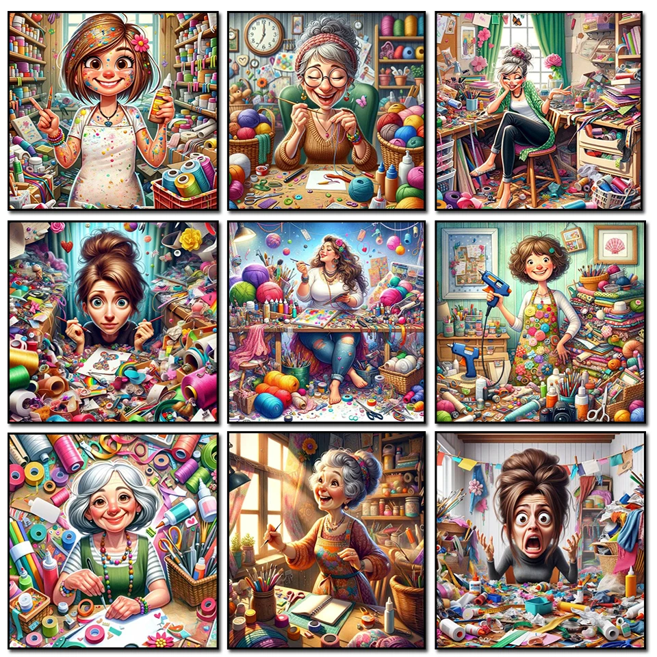 Crafting-Handmade-Girl-DIY-Diamond-Painting-Cross-stitch-Kit-Cartoon ...