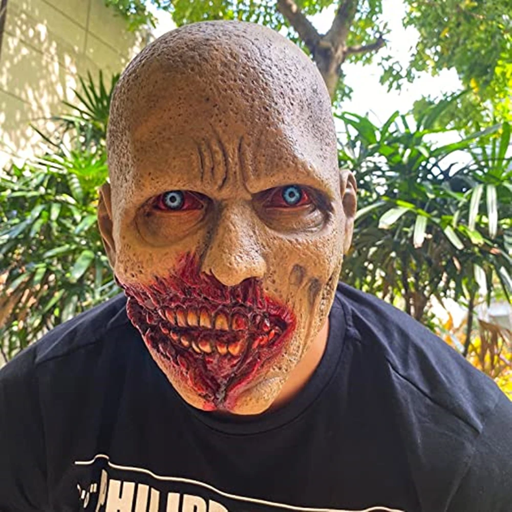Bald-Zombie-Mask-Halloween-Cosplay-Scary-Infected-Person-Masks-Creepy ...