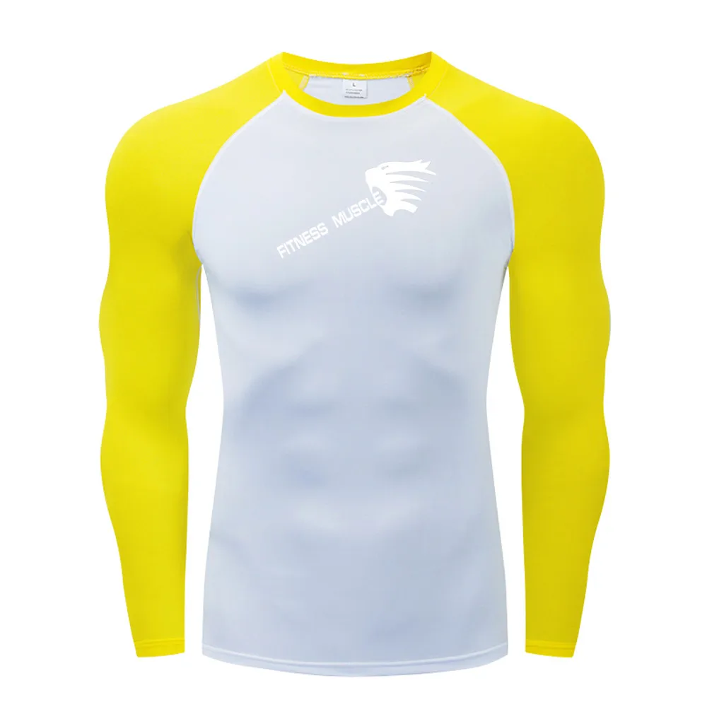 Men's T Shirts Gym Long Sleeve Men Fitness T Shirt Compression Shirt ...