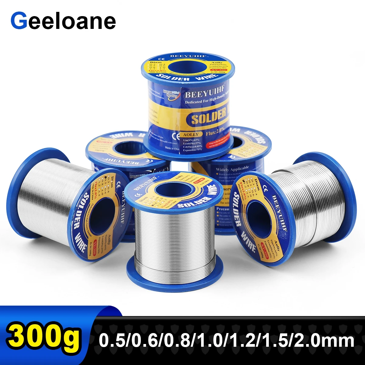 300g Solder Wire Tin 63/37 0.5/0.6/0.8/1.0/1.2/1.5/2.0mm Rosin Core ...