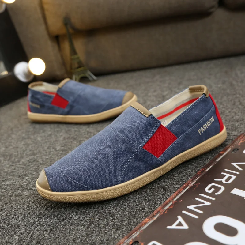 New Breathable and Comfortable One Step Fashion Men's Canvas Anti Slip ...