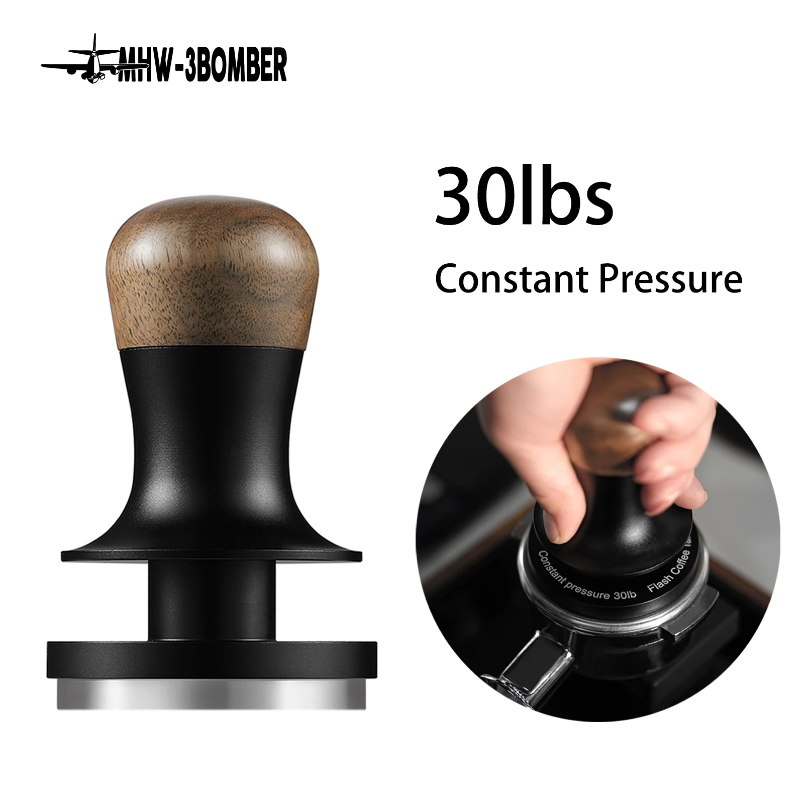 Mhw-3bomber Coffee Tamper With 30lbs Constant Pressure 3 Springs For 51 ... Mhw-3bomber Coffee Tamper With 30lbs Constant Pressure 3 Springs For 51 ...
