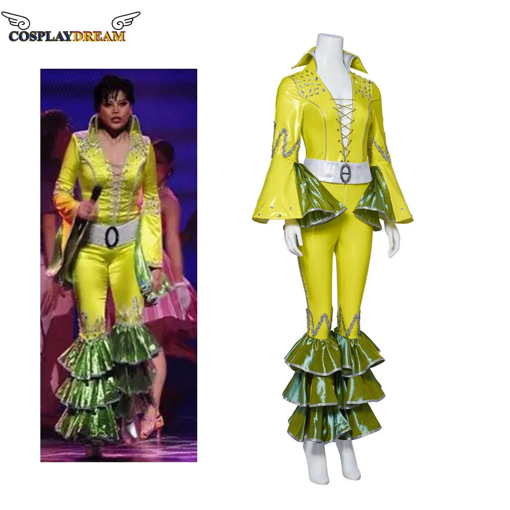 Mamma Mia Here We Go Again Cosplay Costume Yellow Suit women Jumpsuit ...