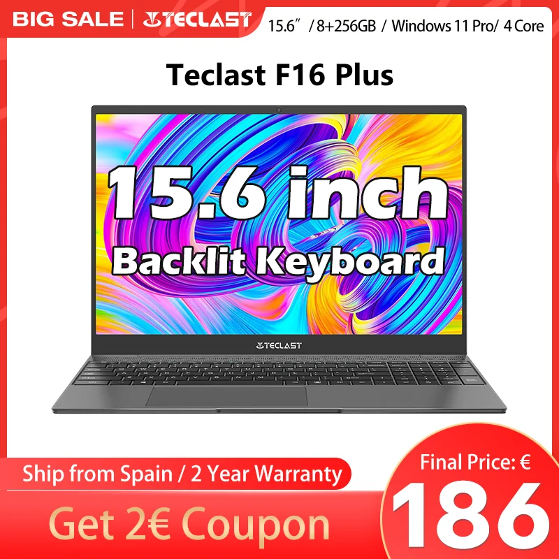 Teclast-F16-Plus-Laptop-15-6-pollici-Windows-11-Pro-8GB-RAM-256GB-SSD ...