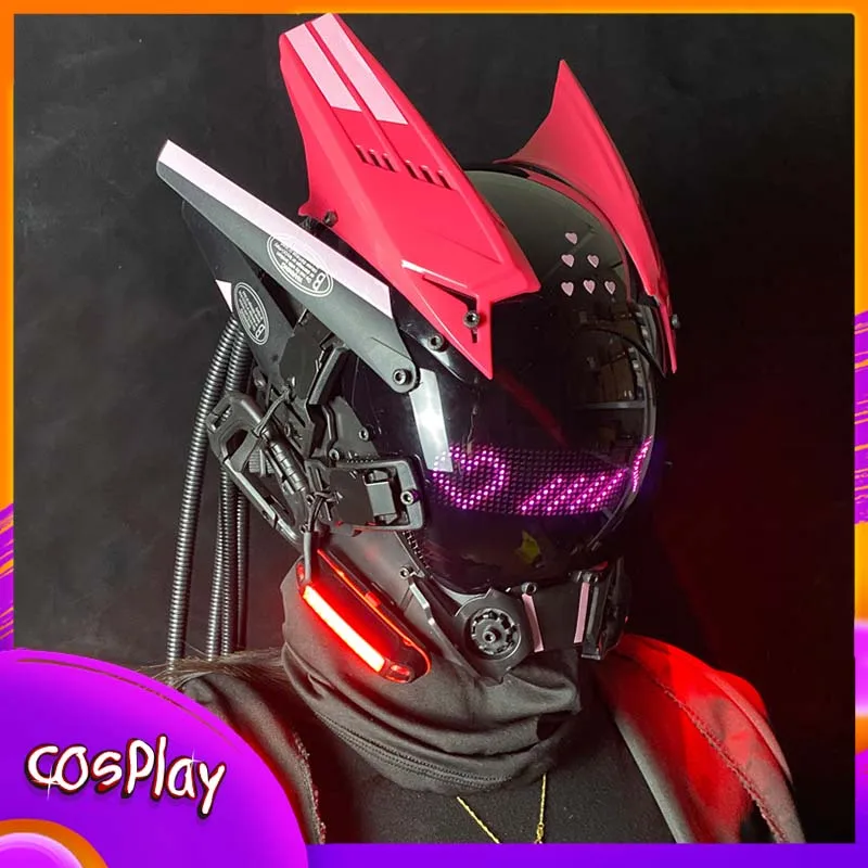 Cyberpop-Punk-Mask-Cosplay-Mech-Soldier-Light-Up-Rolling-Subtitles ...