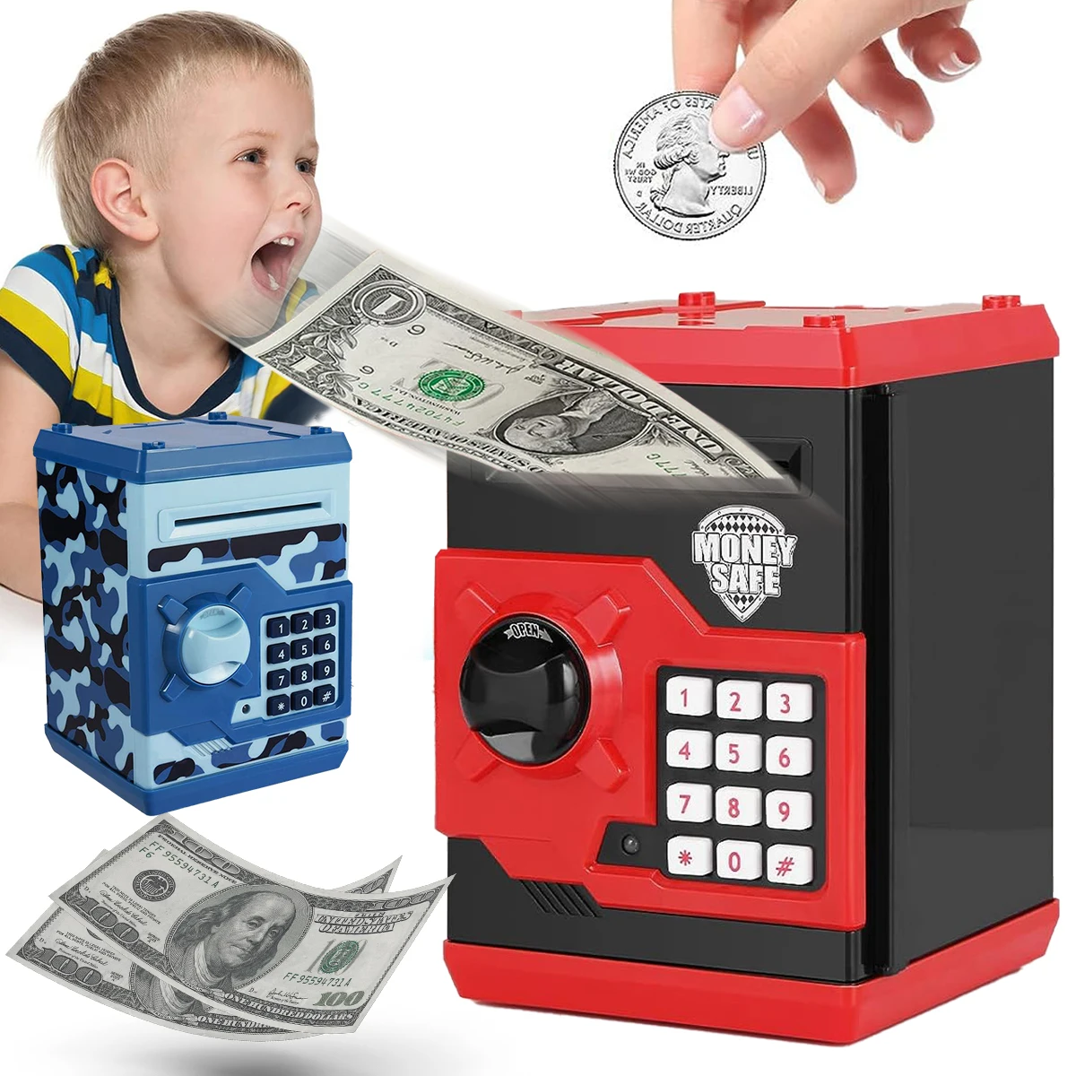 Intelligence-Cash-Box-Piggy-Bank-Money-Fingerprint-ATM-Machine-For ...