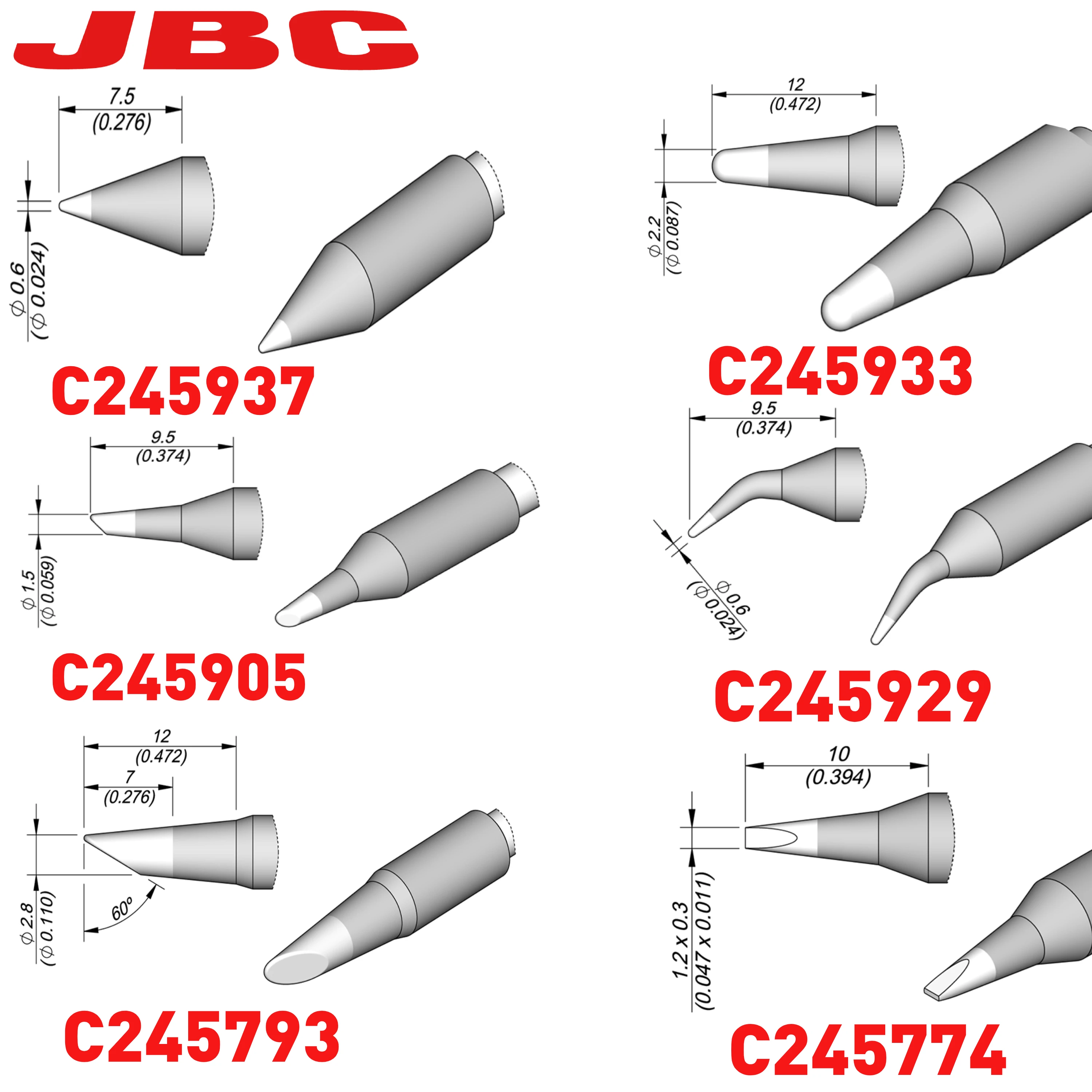 JBC-Punta-de-soldadura-serie-C245-boquilla-de-soldadura-Original-para-trabajos-de-soldadura-l ...