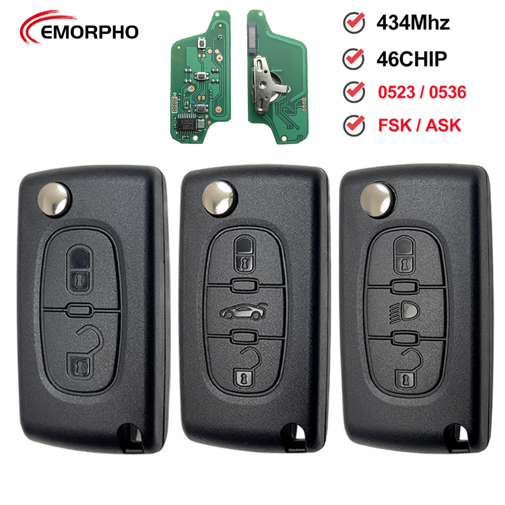 EMORPHO-Flip-Remote-Car-Key-For-Citroen-C2-C3-C4-C5-C6-Xsara-Berlingo ...