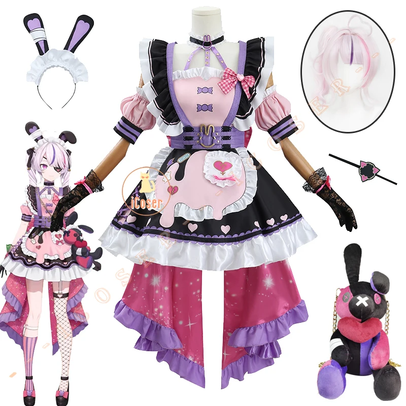 VTuber Maria Marionette Cosplay Costume Wig Dress 2nd Outfit Uniform ...