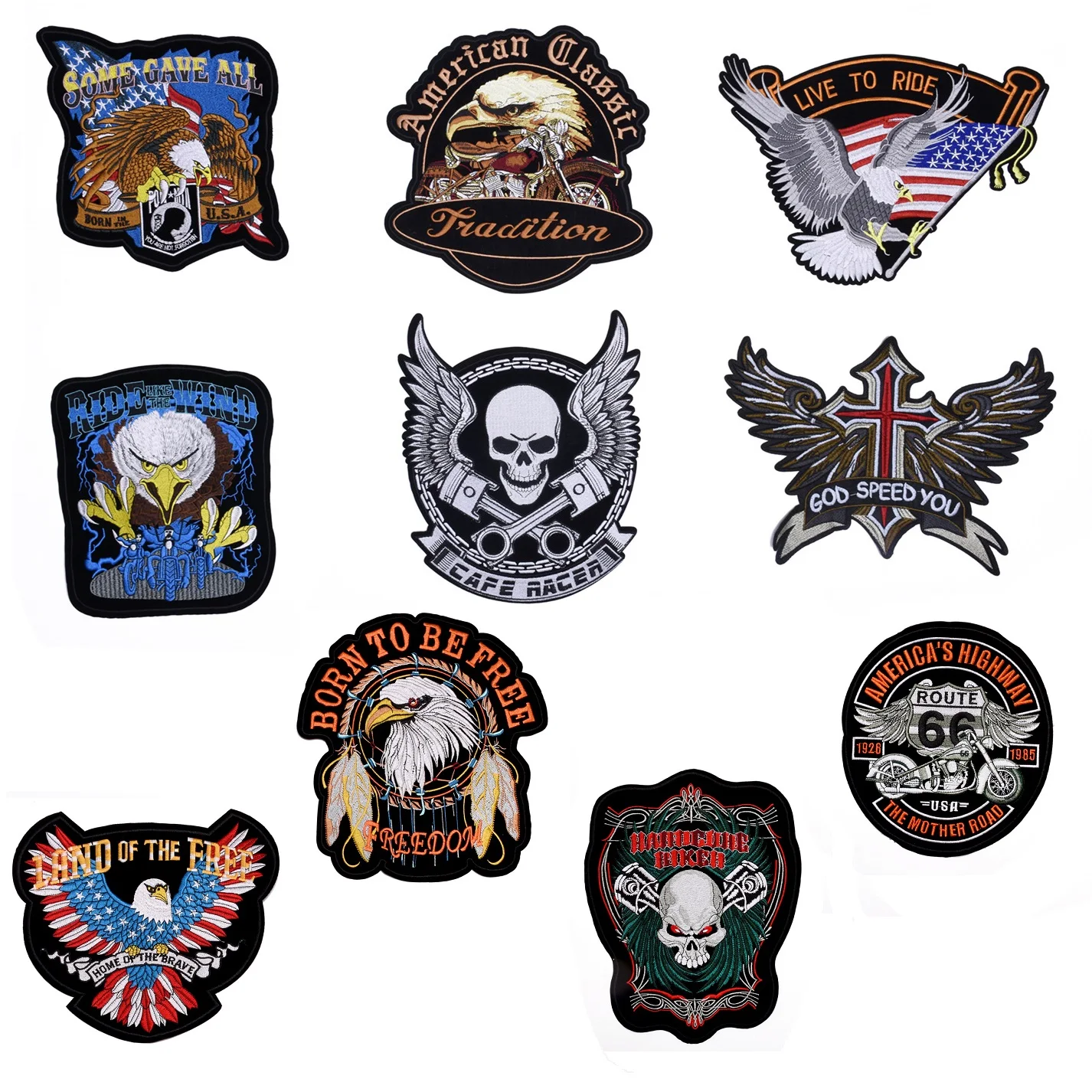 Motorcycle Ride Series Clothes Coat Big Back Sticker Ironing ...