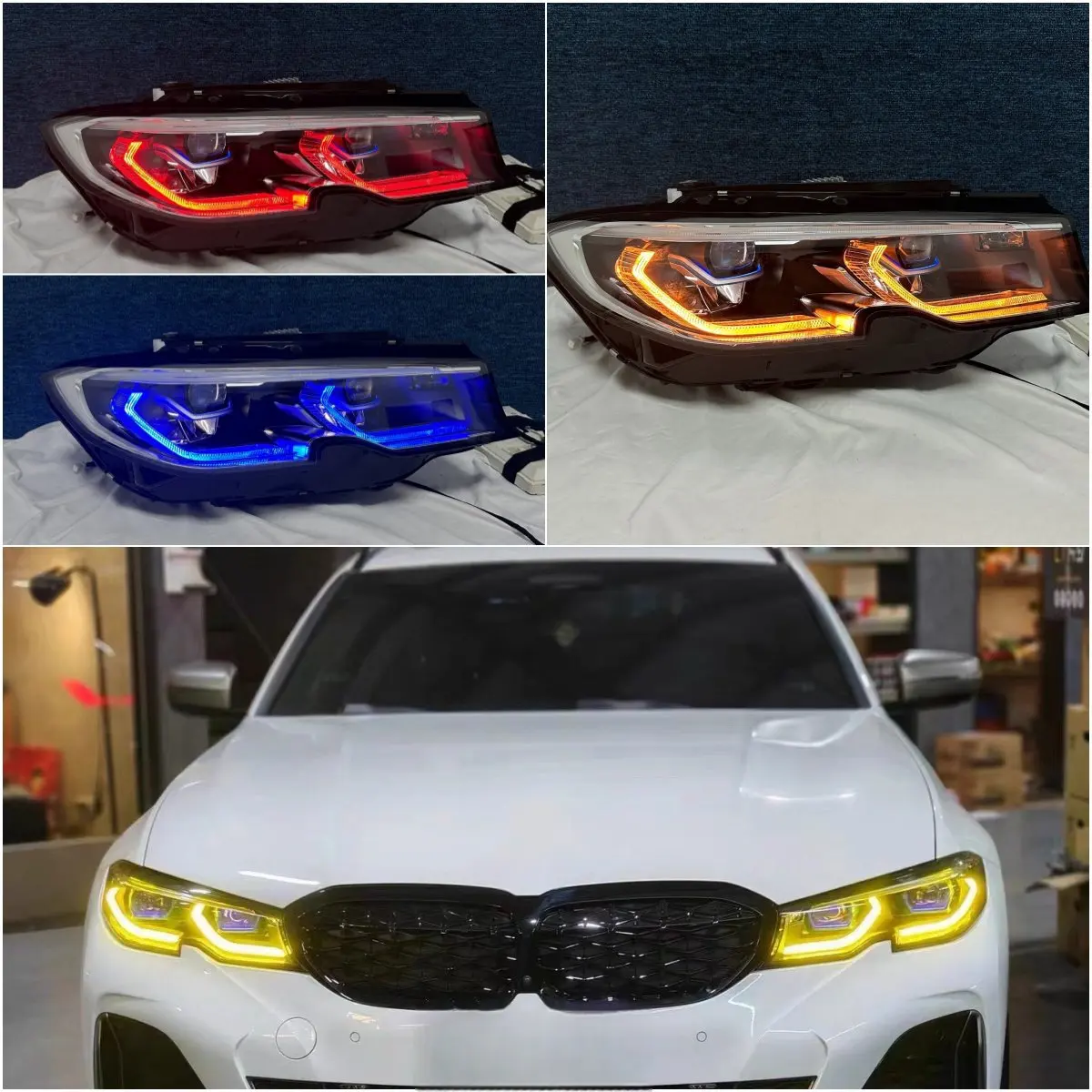 CSL 3 Series G20 Laser Headlight Yellow Lemon Angel Eyes DRL Boards For ...