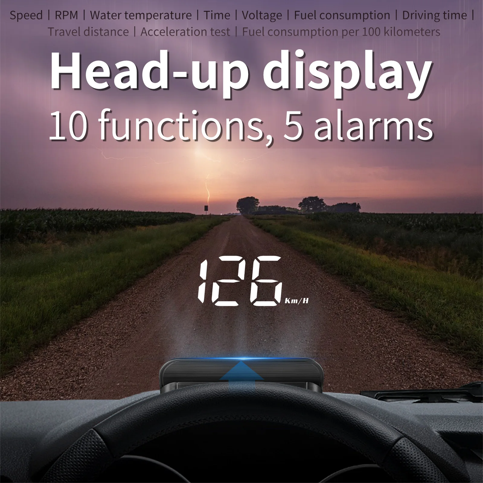 New-M5-OBD-Car-Hud-Overspeed-Warning-Voltage-Alarm-Head-Up-Display-Auto ...