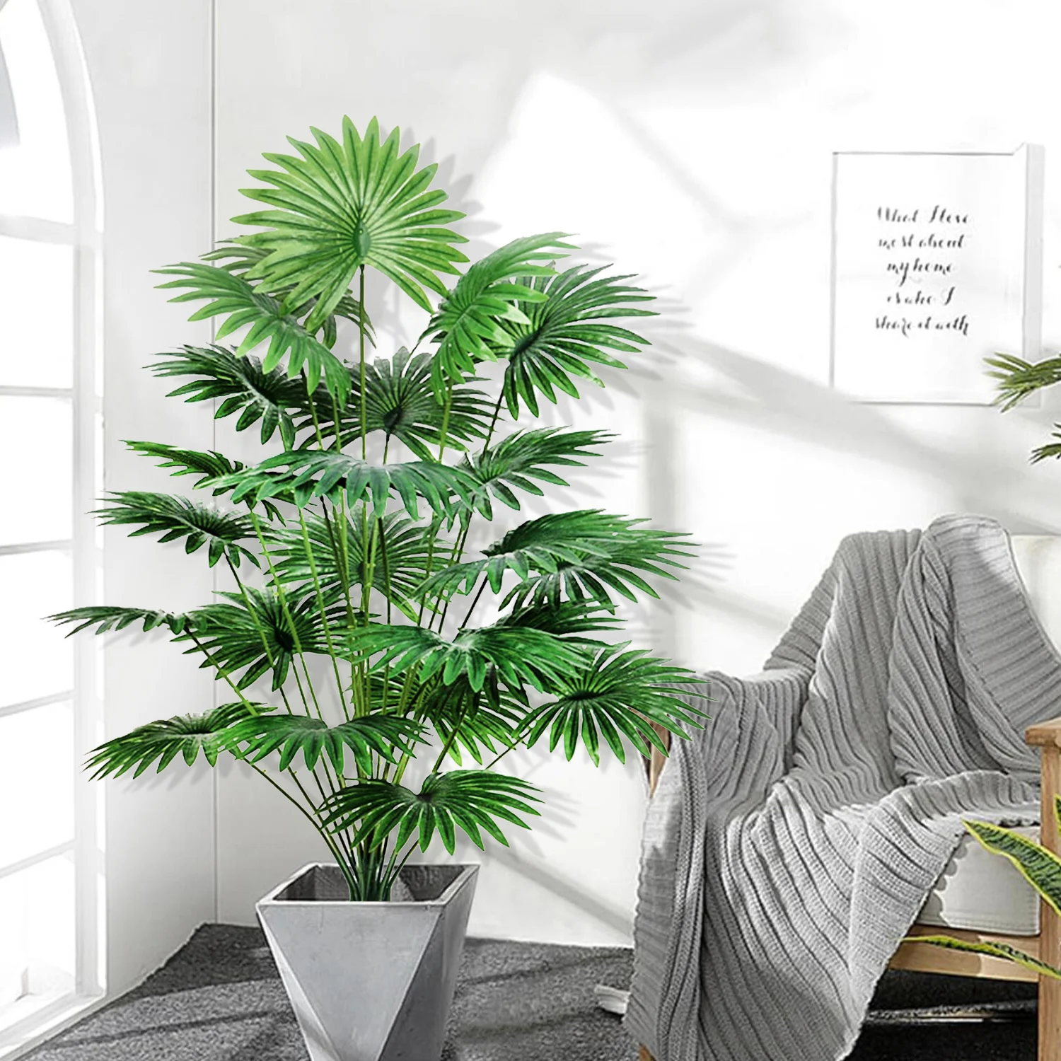 105cm-41-33in-Artificial-plants-large-fake-fan-leaf-sunflower-tree ...