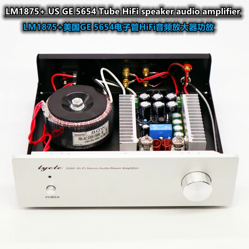 1969 HiFi amplifier LM1875+ US GE 5654 Tube amplifier 2 Channel 30w + 30w with Speaker ...