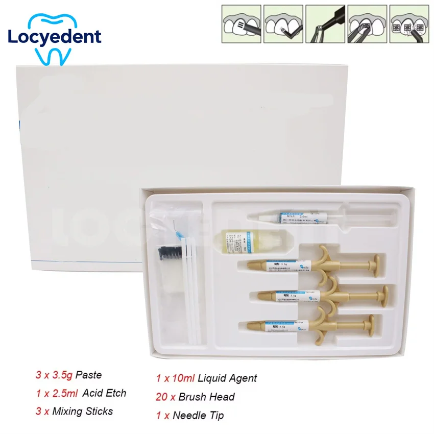 Pro Dental Bracket Adhesive Set Orthodontic Teeth Enamel Bonding Glue ...