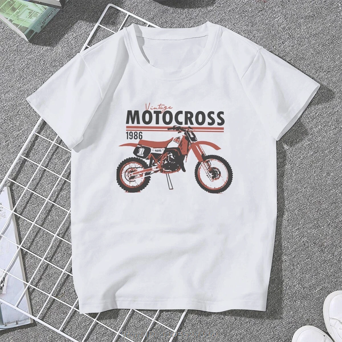 Vintage Motocross T-Shirt Enduro Cross Motorcycle Racing Girls Basic ...