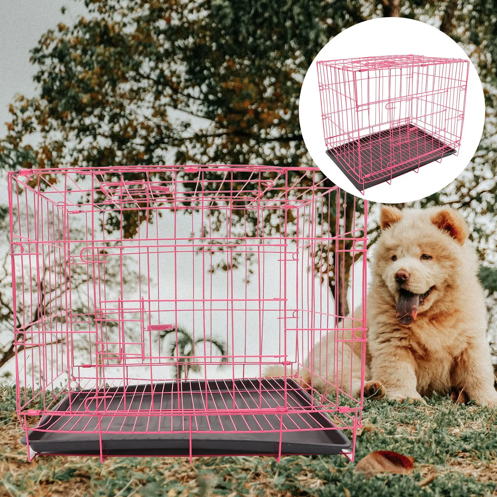 Folding-With-Toilet-Cage-For-Pet-Cages-Poodle-Small-And-Medium-Pet-Cage ...