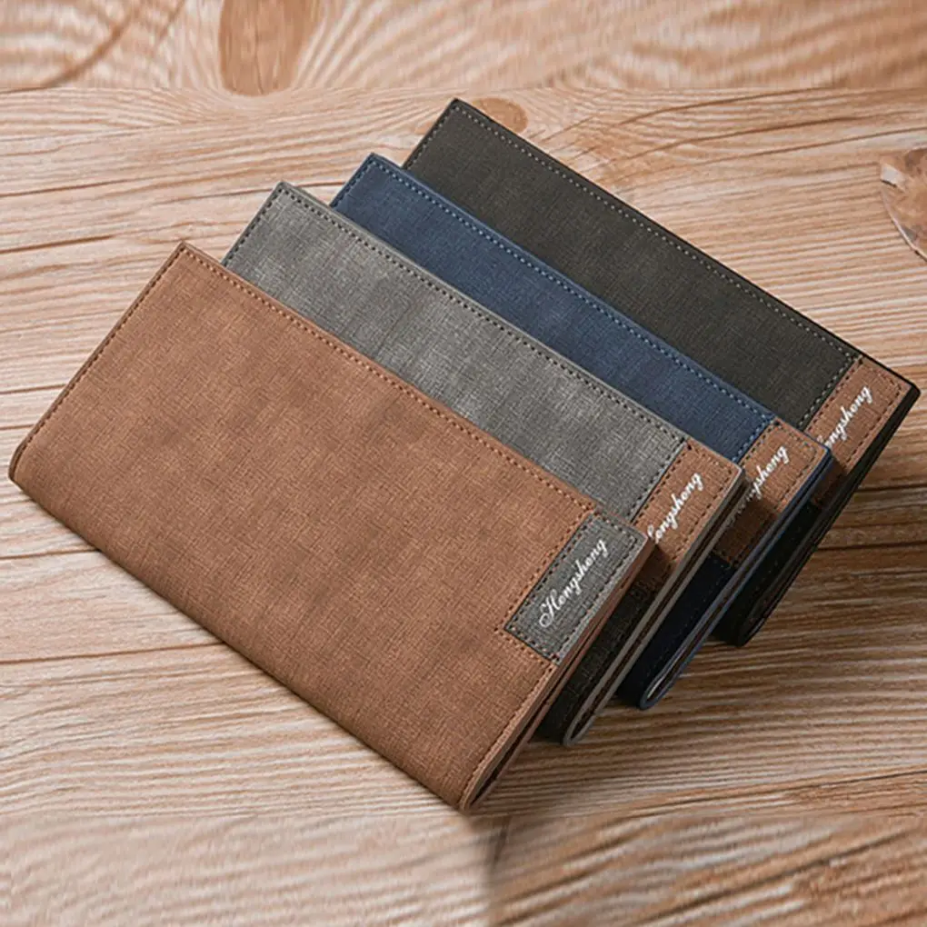 Cartera-plegable-larga-y-delgada-para-hombre-y-mujer-monedero-de-cuero ...