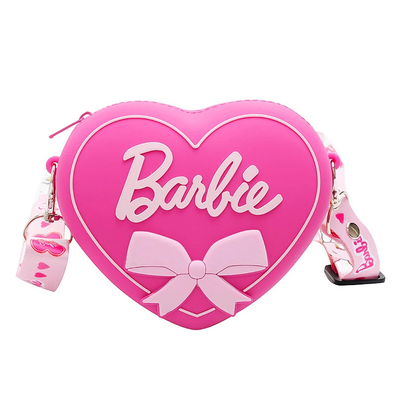 Barbie-monedero Kawaii para niñas, bolso de hombro de silicona rosa con ...