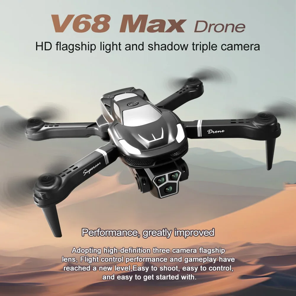 202407-V68-drone-with-multiple-batteries-and-high-definition-three-camera-5G-optical-flow ...