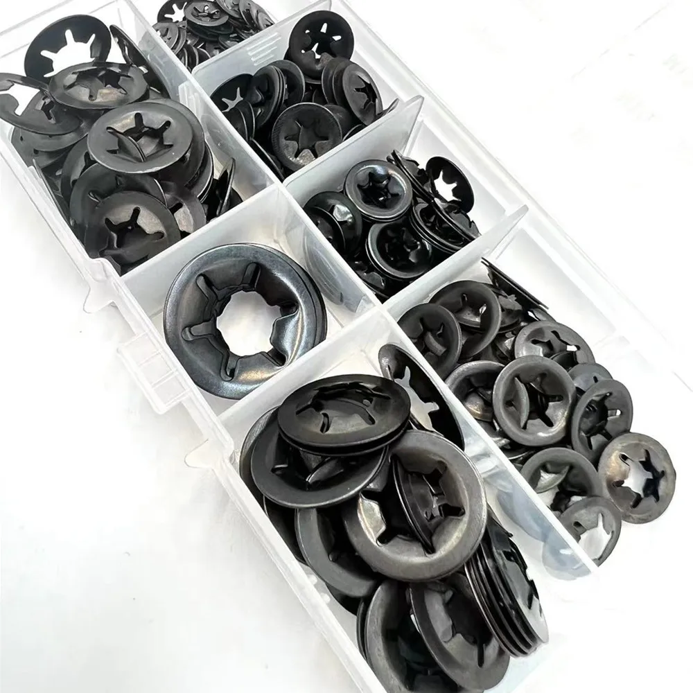 260pcs M3 M4 M5 M6 M8 M10 M12 Push-on Locking Washers Star Nut Metal ...