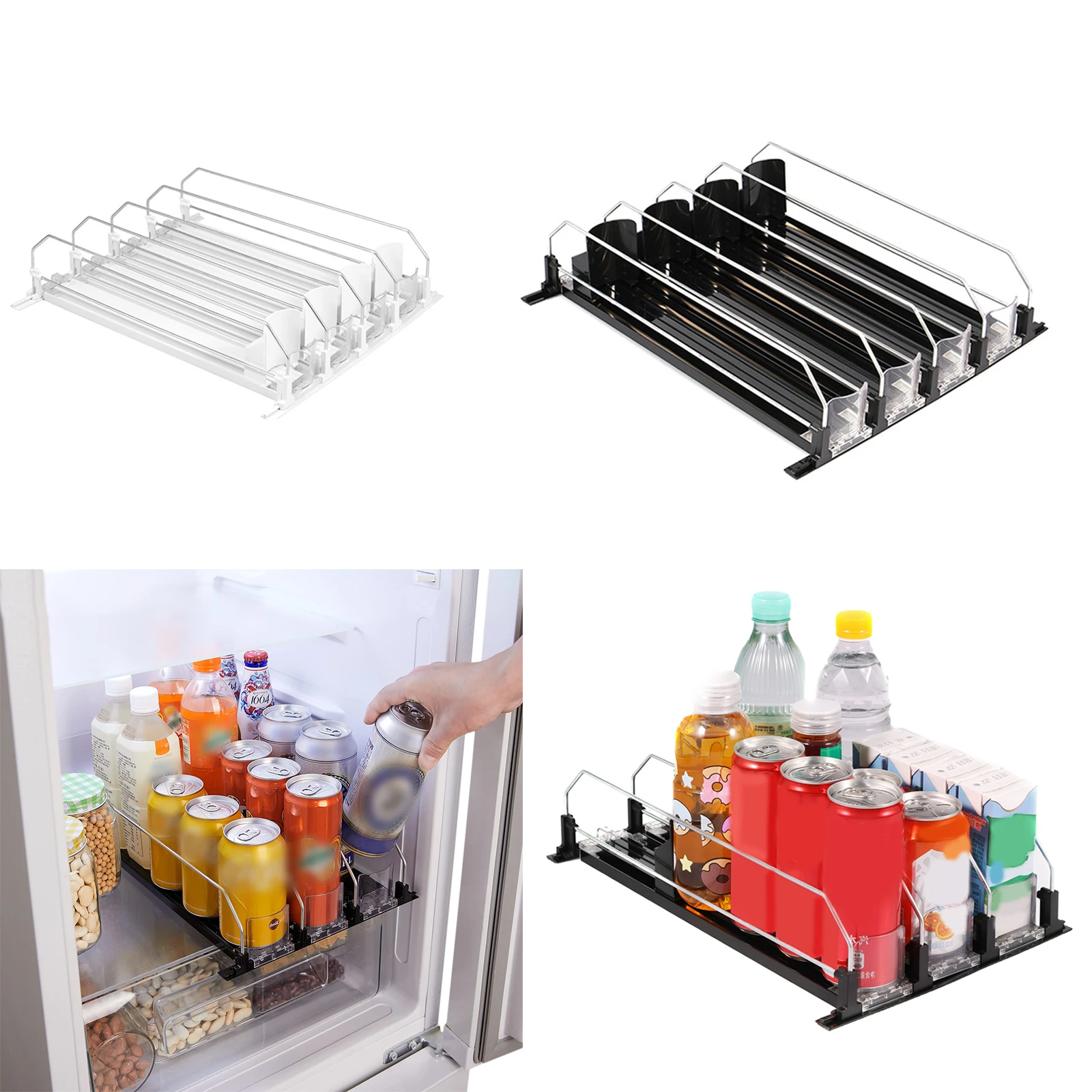 Drink-Organizer-for-Fridge-Self-Sliding-Soda-Can-Dispenser-with-Locking ...