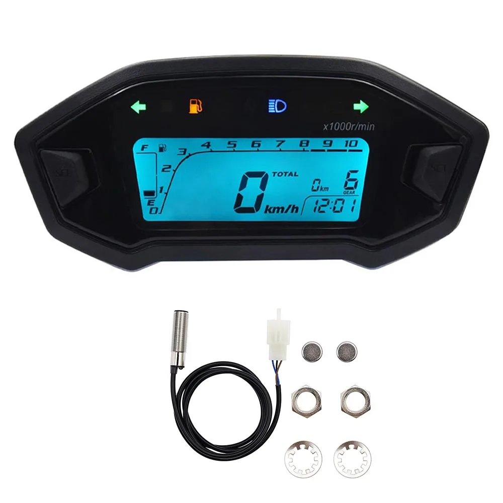 10000RPM Motorcycle Digital Tachometer Adjustable Dash Electronic ...