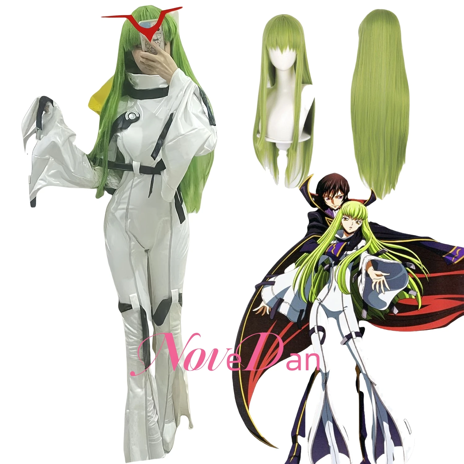 Anime Code Geass CC Cosplay Costume Wig Lelouch Of The Rebellion C.C ...