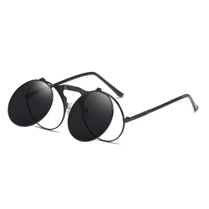 Steampunk-Sunglasses-Men-Women-Classic-Double-Frame-Glasses-Round-Sun ...