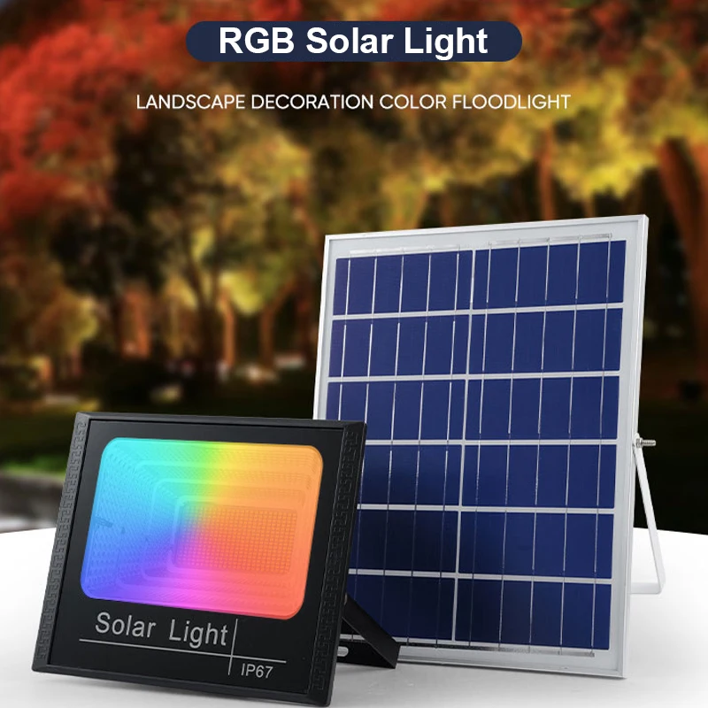 RGB-Solar-Flood-Light-100W-RGB-Reflector-Waterproof-outdoor-LED ...
