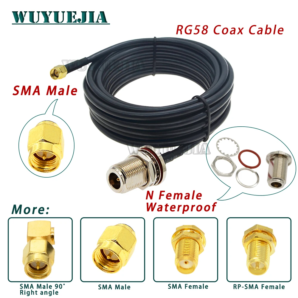 Waterproof N Type Female to SMA Male Plug RP SMA Female RF Adapter ...