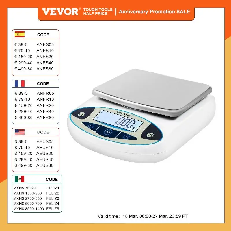 VEVOR-Kitchen-Scale-5000g-x-0-01g-Lab-Analytical-Balance-W-LCD-Backlit ...