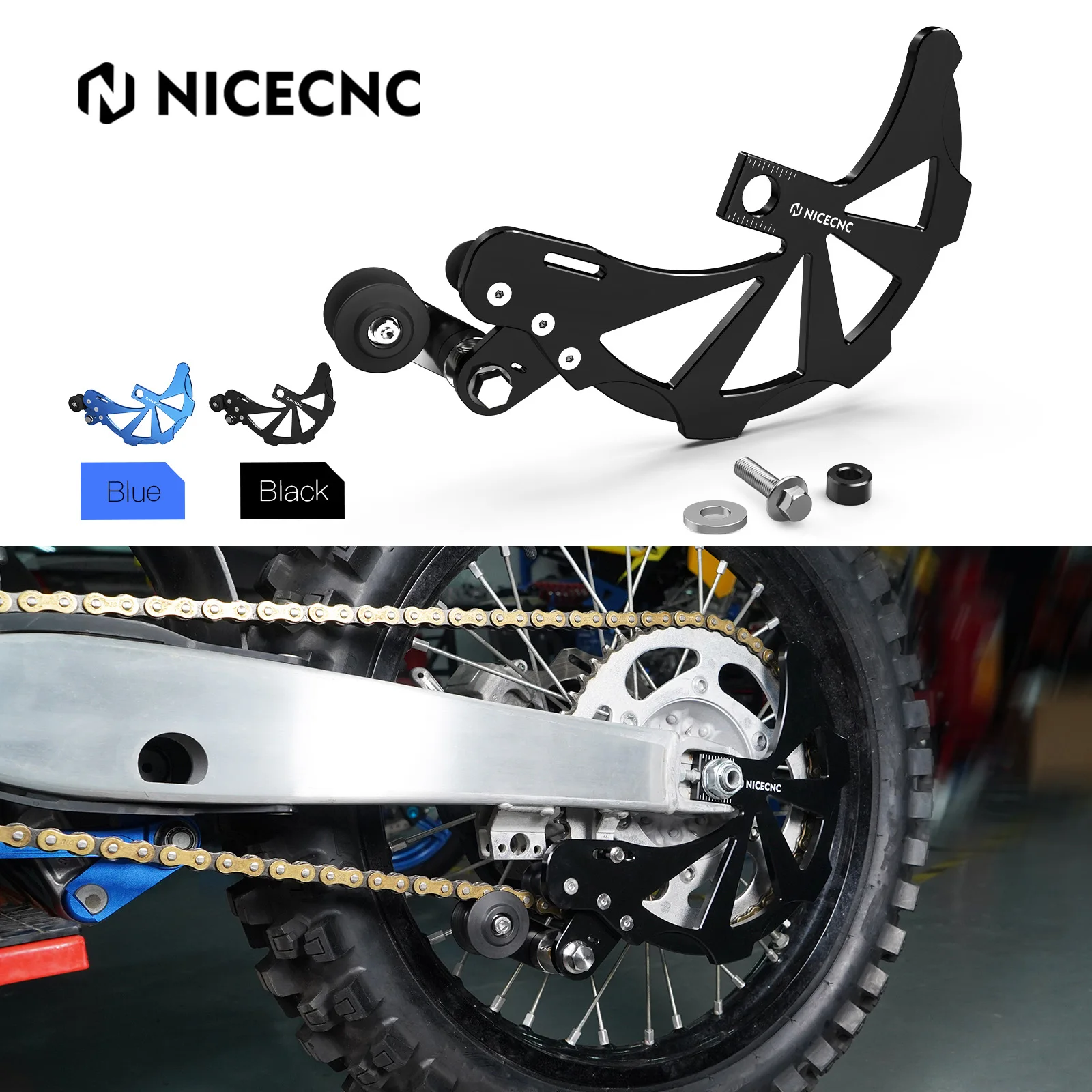 Motorcycle-Rear-Sprocket-Guard-Chain-Tensioner-Adjuster-Roller-For ...