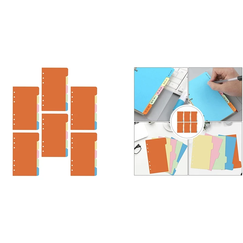 Promotion! 30pcs 6 Ring Binder Dividers With 4 Tabs Paper Divider ...