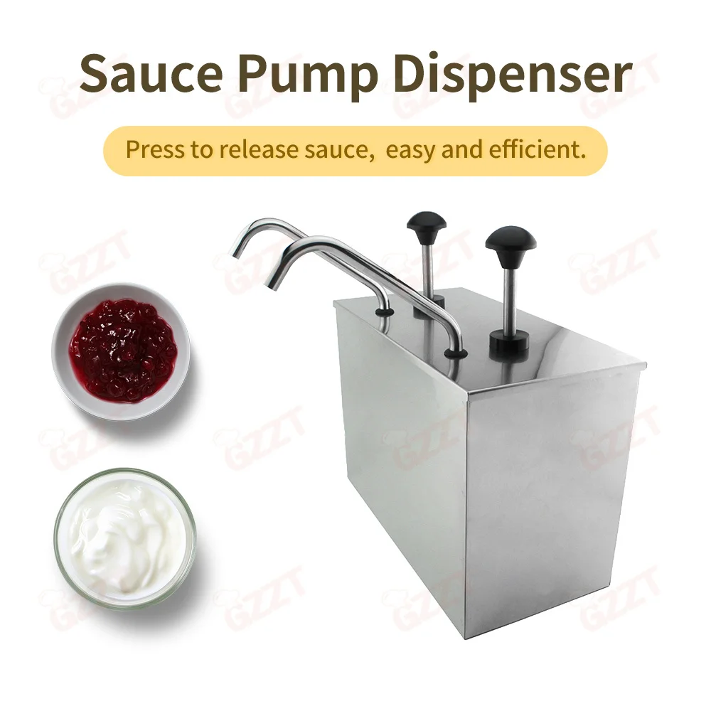 GZZT SP Stainless Steel Sauce Pump Dispenser with Food-Grade Plastic ...