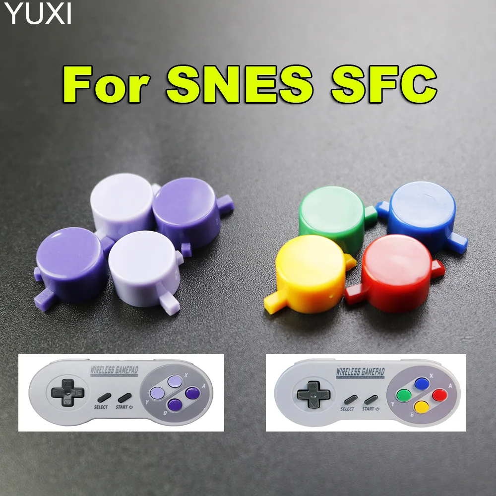 YUXI-1Set-For-SNES-Super-NES-Plastic-Buttons-A-B-X-Y-Replacement ...