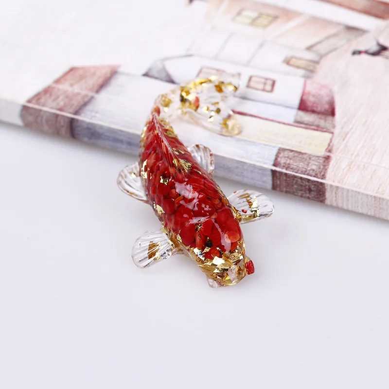 Beautiful Lucky Koi Fish Figurines Artificial Transparent Epoxy Resin ...