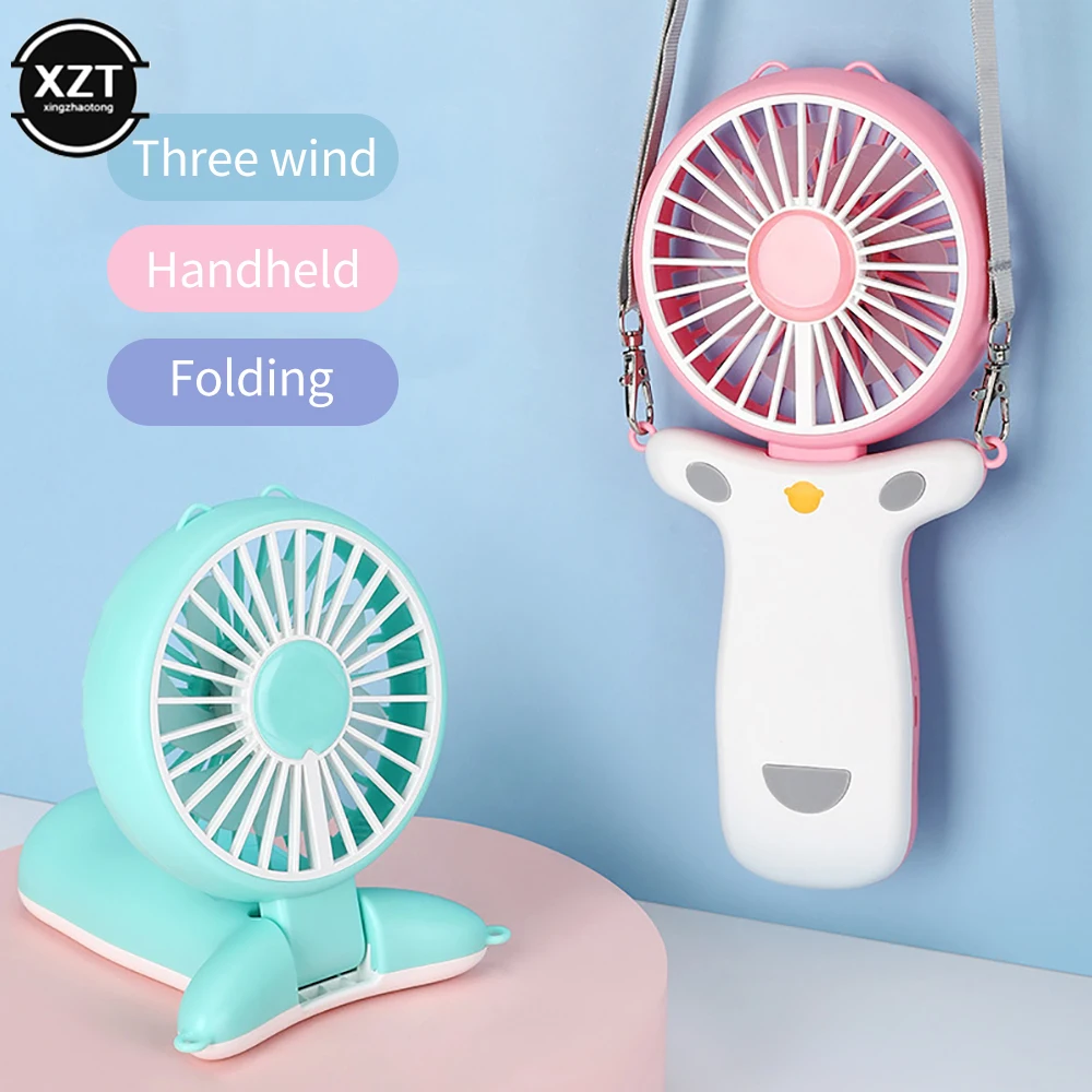 Folding-Neck-Fan-Student-Portable-Mini-Electric-Fan-USB-Charging ...