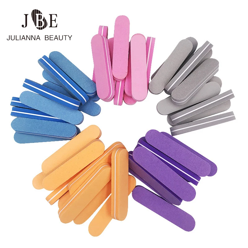 100Pc Mix Color Mini Small Sponge Nail File Sanding Block Buffer 100/ ...