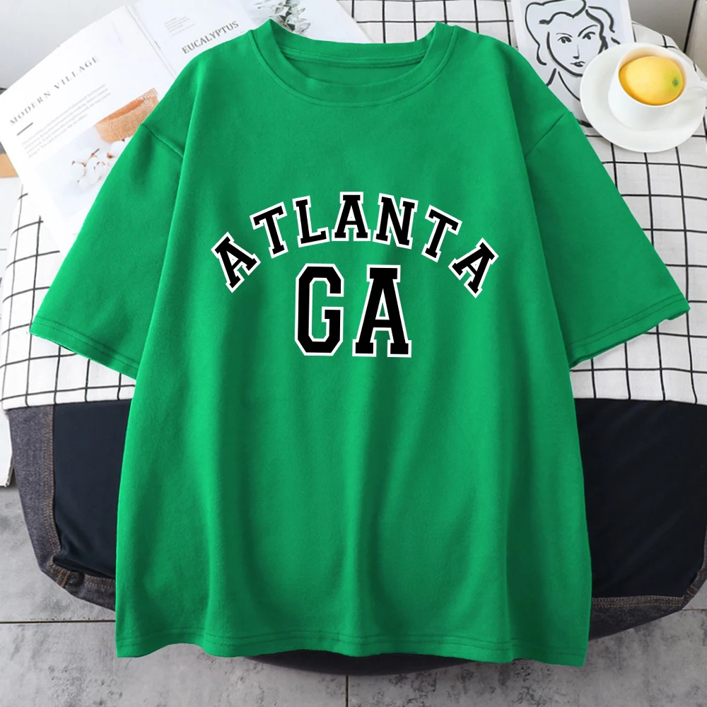 Atlanta Georgia Letter Printed Male Tee Clothing American Vintage ...