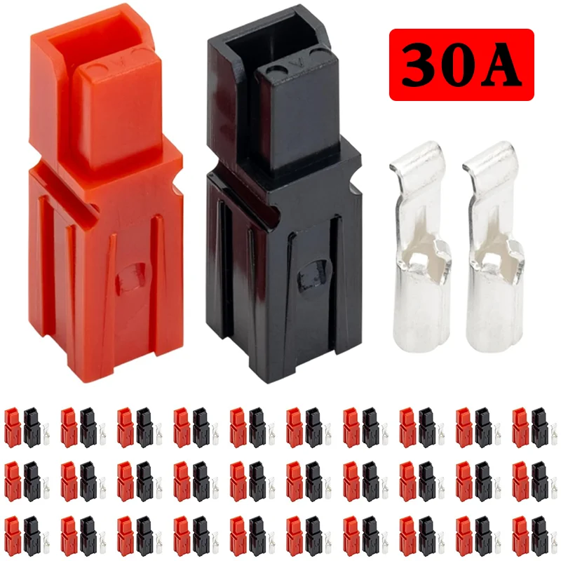 5/10/20/50/100 Pairs Red Black Anderson Plug 30A Power Marine Connector ...