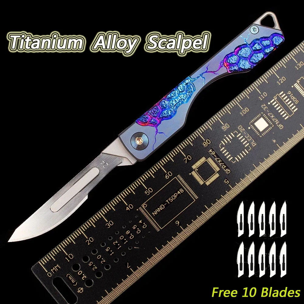 Mini Titanium Alloy Folding Scalpel Medical Folding Knife EDC Outdoor ...