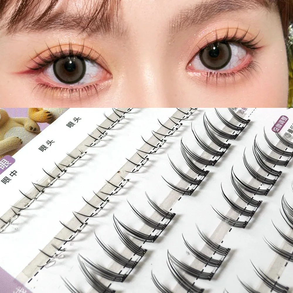 No Need Glue Korean Stye Self-adhesive Individual False Eyelashes ...