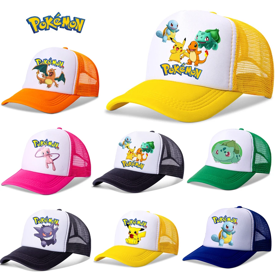 New-Anime-Pokemon-Pikachu-Baseball-Caps-Kid-s-Summer-Mesh-Hats ...