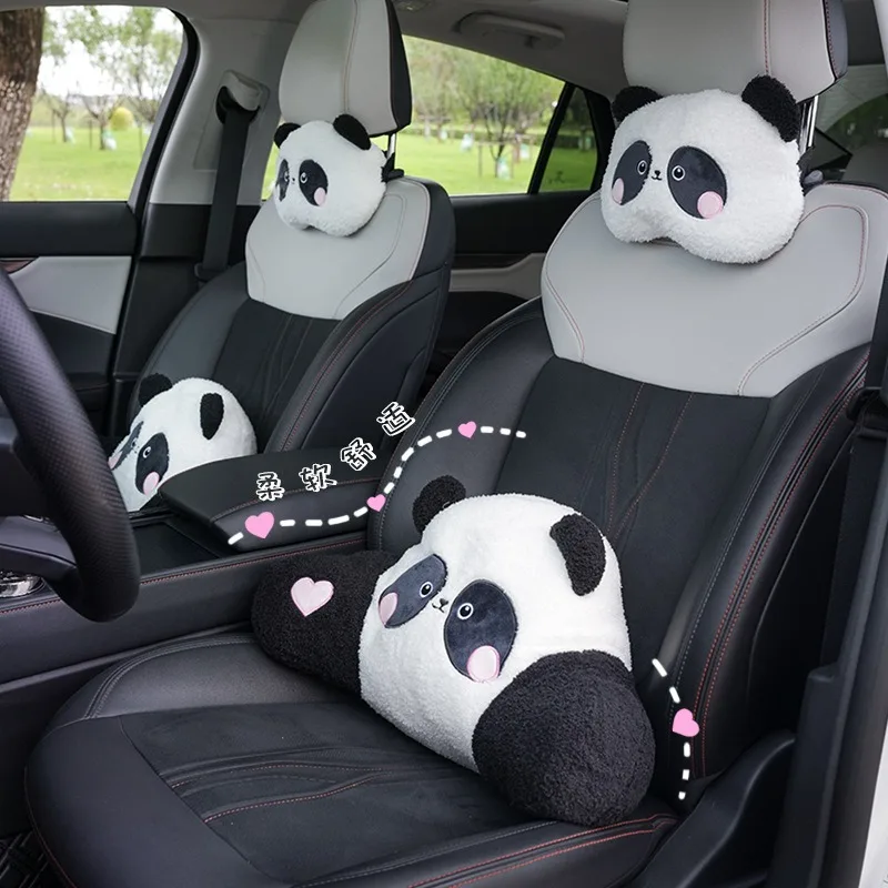 Panda-Car-Headrests-Neck-Protection-Pillows-Cute-Plush-and-Comfortable ...