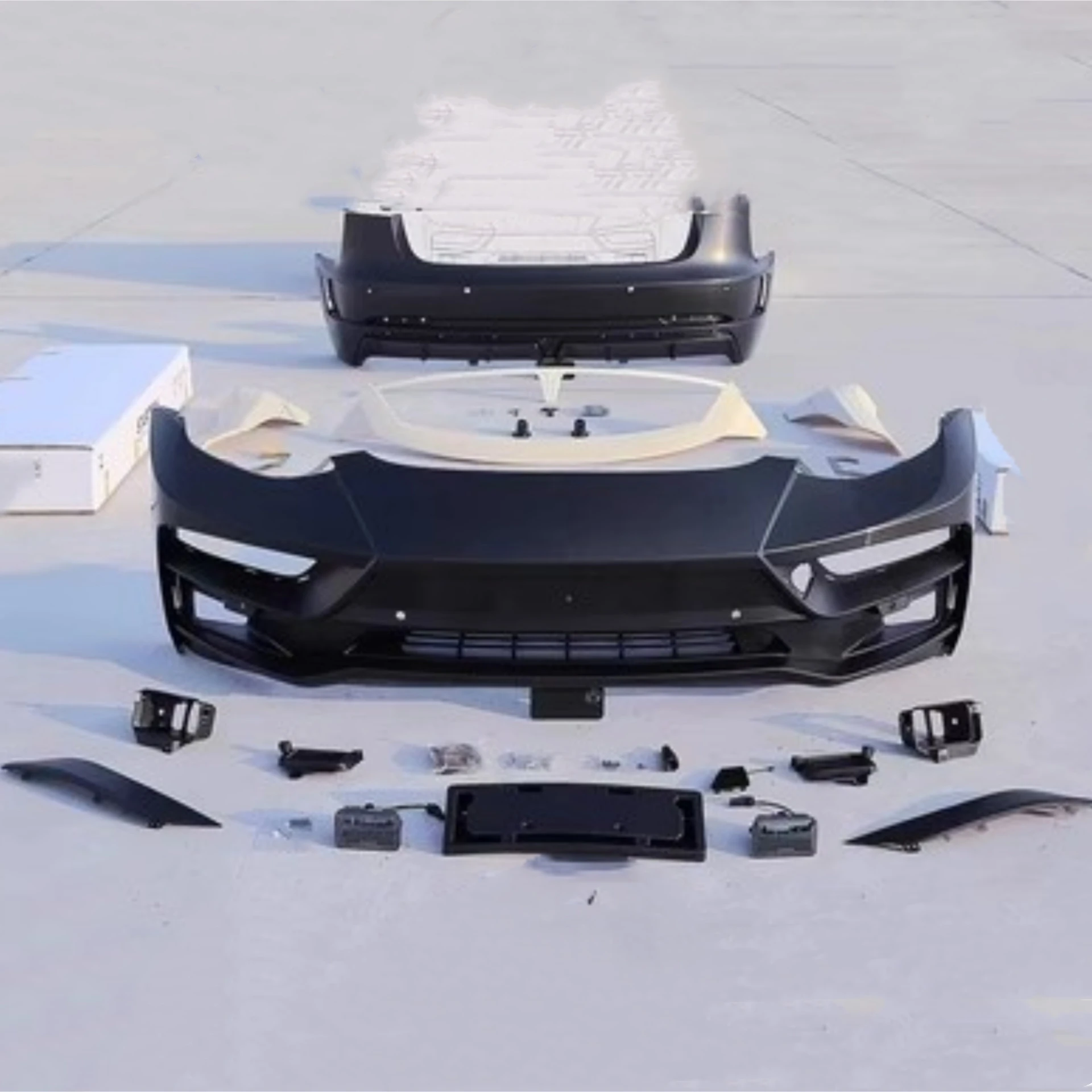 Front-Rear-Bumper-Side-Skirt-Tail-Wing-Wheel-Eyebrow-for-Tesla-Model-3 ...