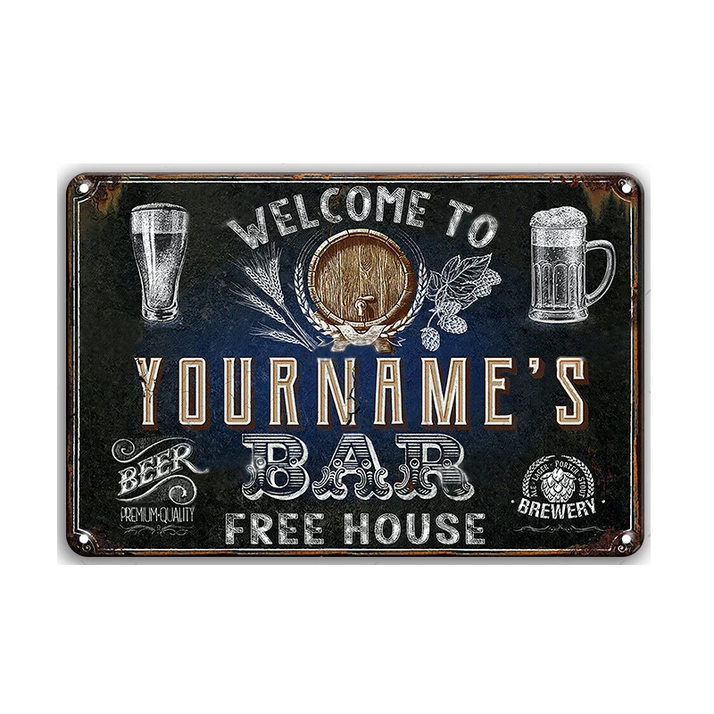 Letrero de hojalata de cerveza, clásico, desgastado, placas decorativas ...