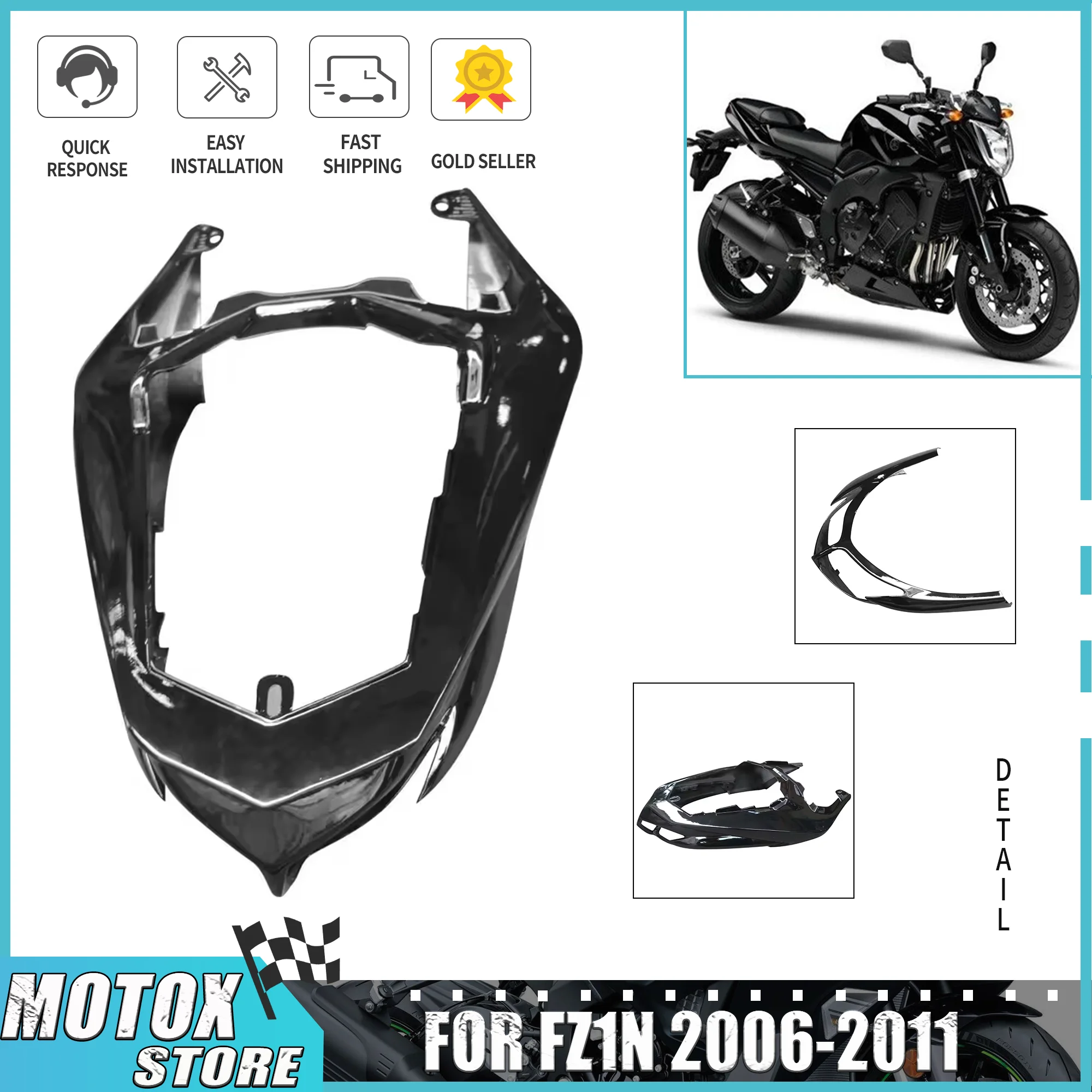 Black Bodywork Rear Tail Fairing Hugger Seat Cowl Fit For YAMAHA FZ1N ...