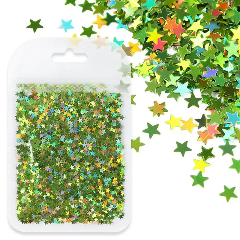 Laser-Holografik-Bentuk-Bintang-Manik-Glitter-Kuku-Emas-Perak-Bintang ...