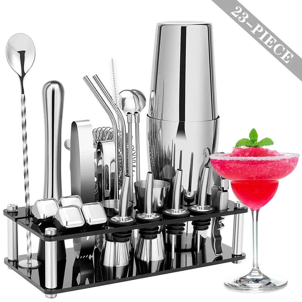 23-Piece-Cocktail-Shaker-Set-Stainless-Steel-Martini-Mixer-Drink ...